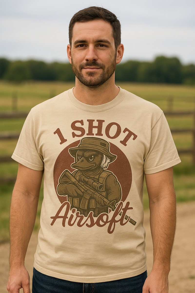 1 Shot Airsoft “Vintage Operator” Tee